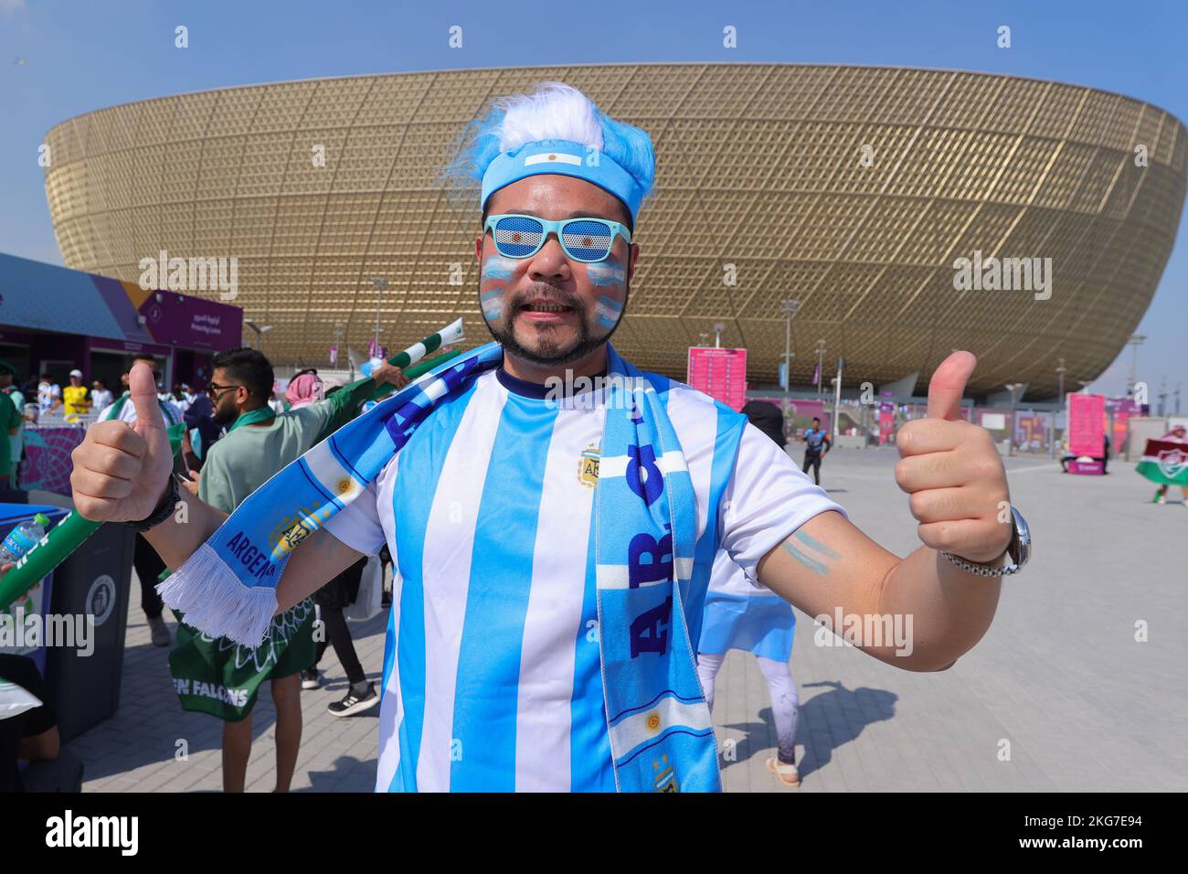 Lusail, Qatar. 22nd Nov, 2022. Argentina fan at Lusail stadium during ...