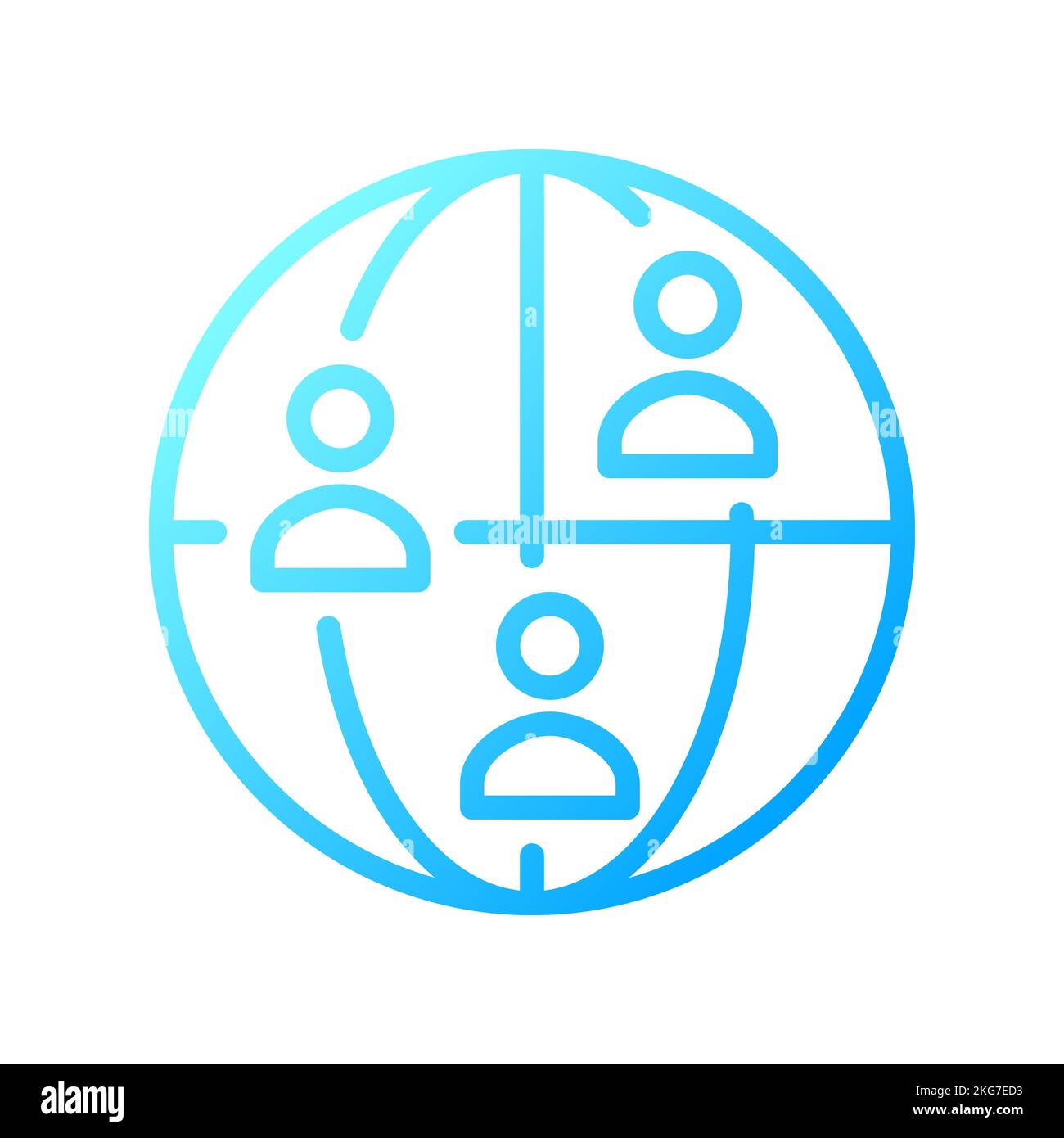 Global population pixel perfect gradient linear vector icon Stock ...