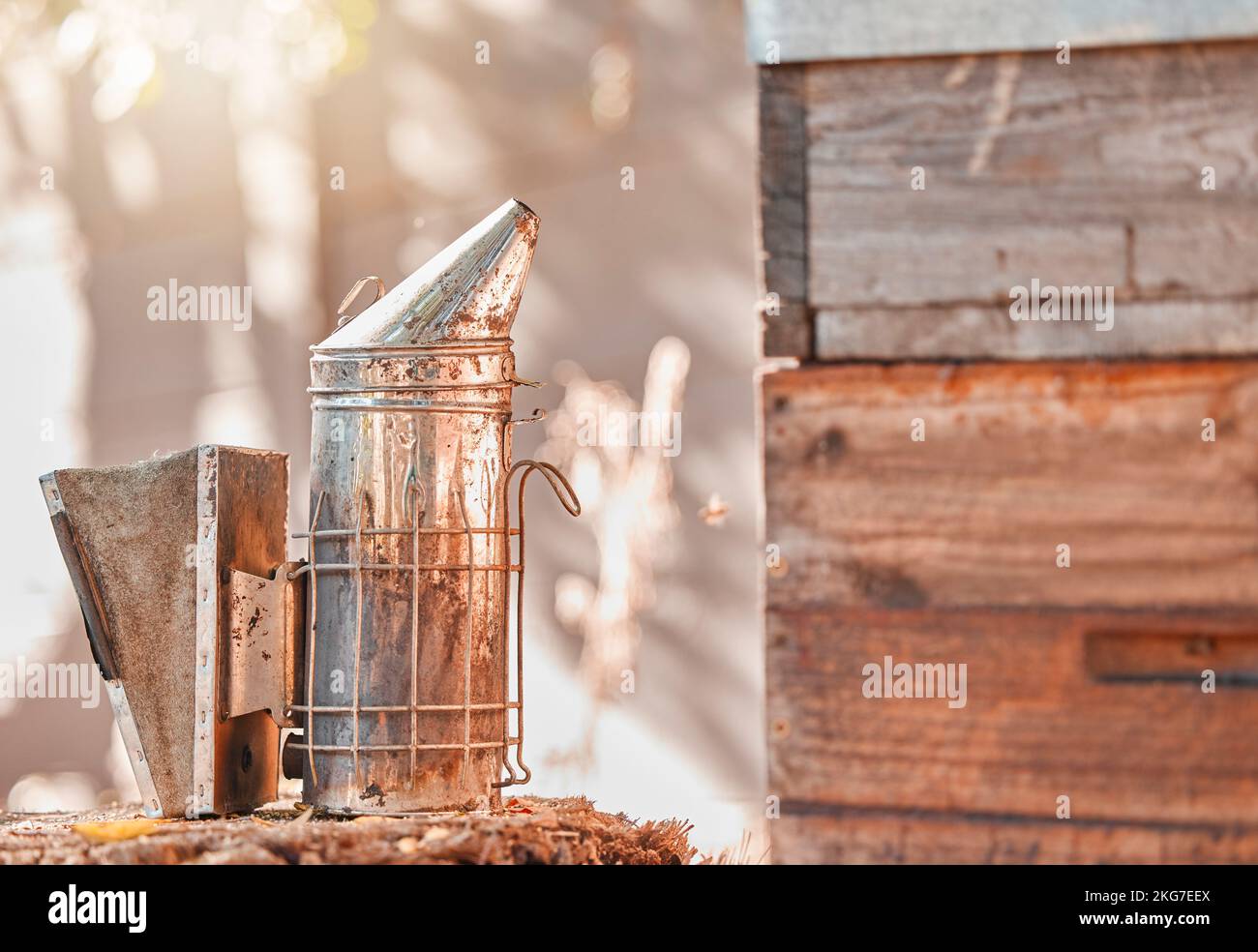 Farm, nature and metal smoker for beekeeping work, protection and ...