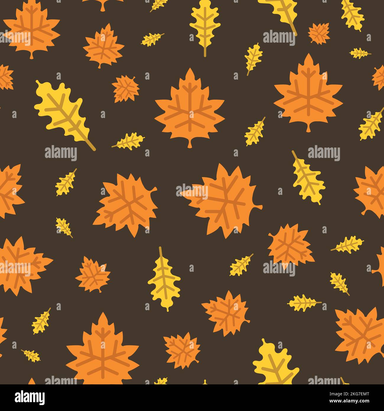 Vector brown autumn leaves repeat pattern background design Stock ...
