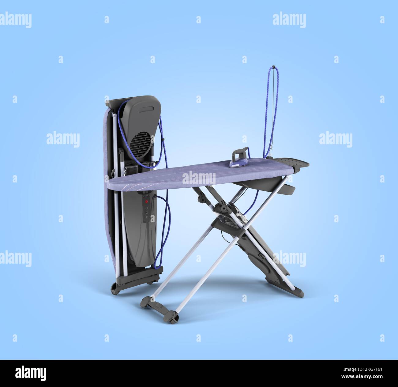 modern Ironing board and iron 3d render on blue gradient Stock Photo ...