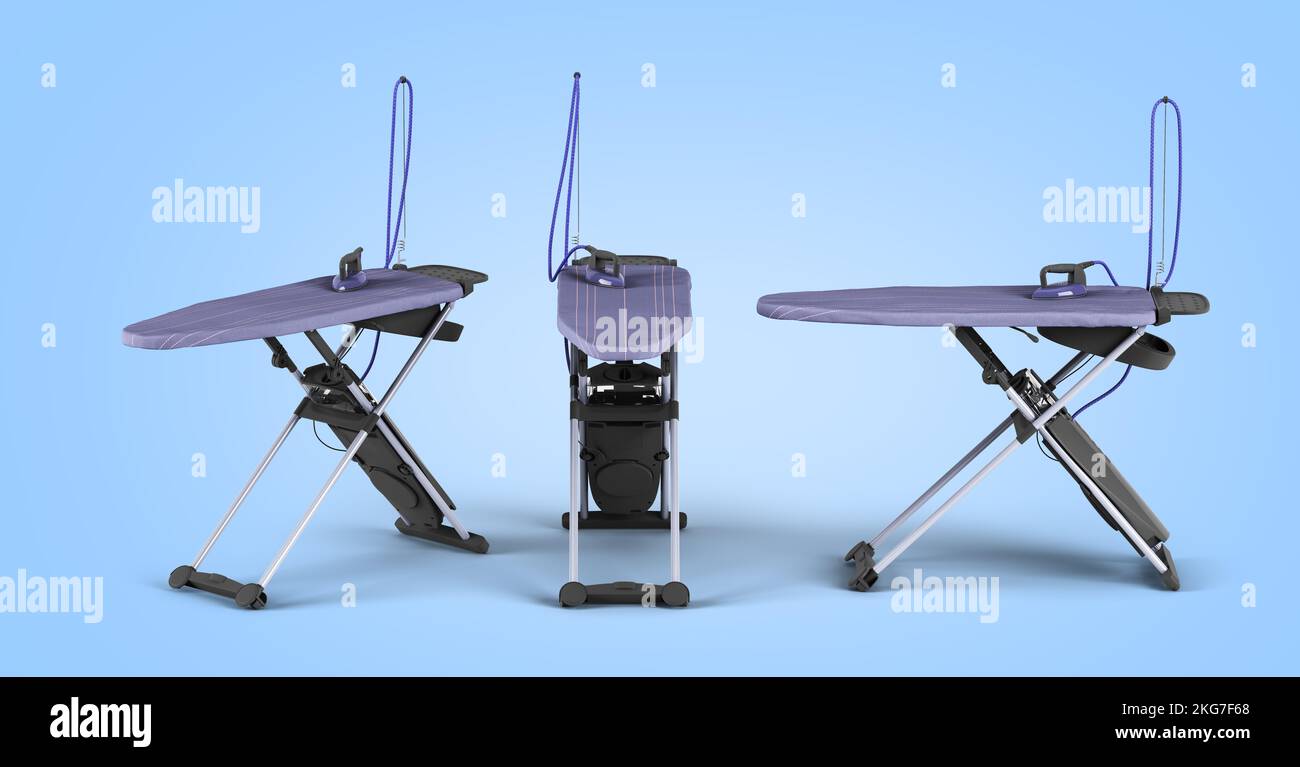 modern Ironing boards and iron 3d render on blue gradient Stock Photo ...