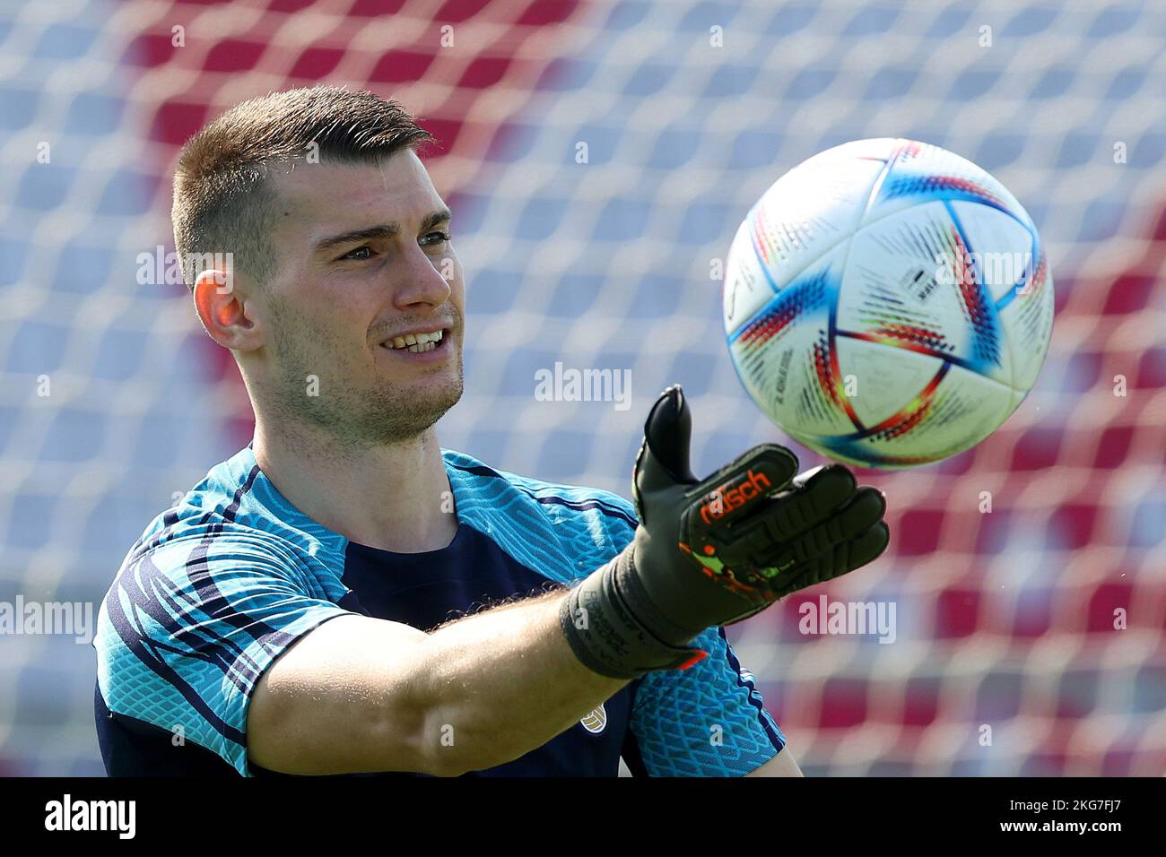 DOHA, QATAR - NOVEMBER 22: Golakeeper of Croatia Dominik Livakovic ...