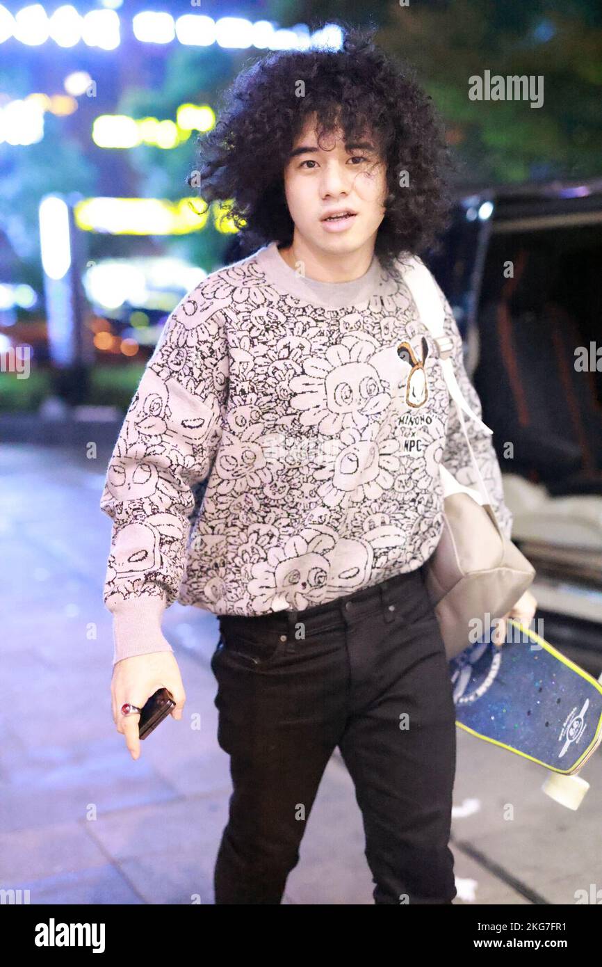 Hong Kong singer Mike Tsang during the recording of Chinese singing ...