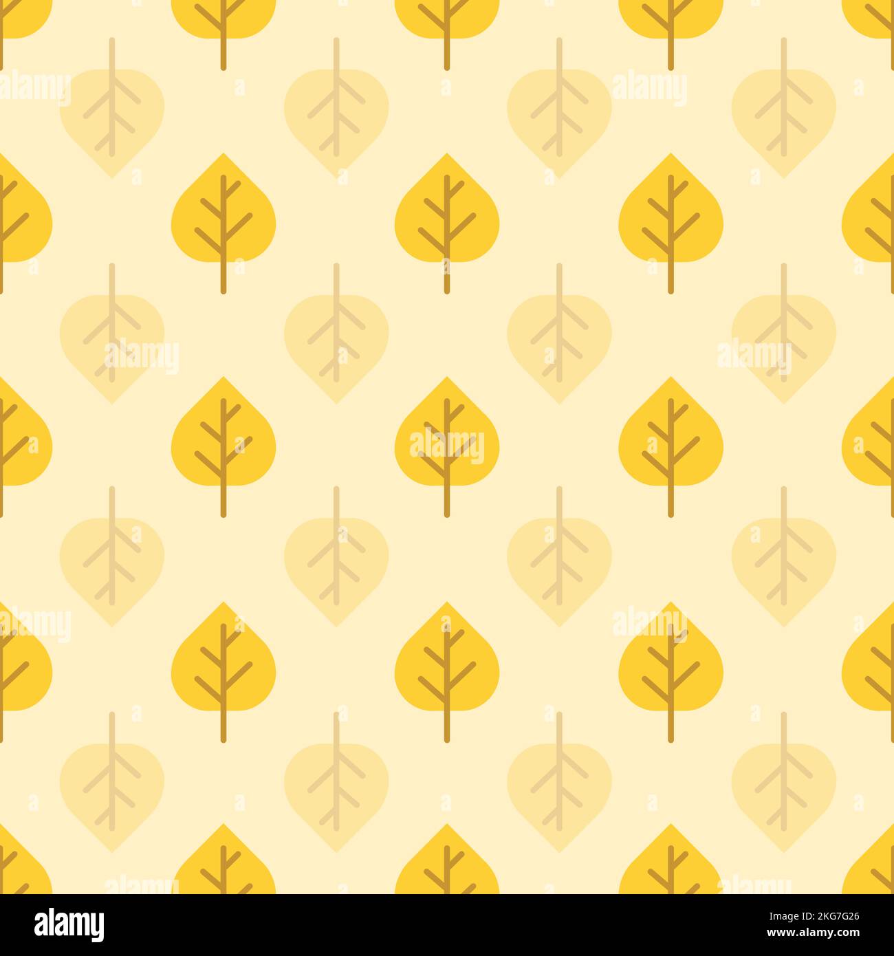 Vector Yellow Aspen leaves repeat pattern background design Stock ...