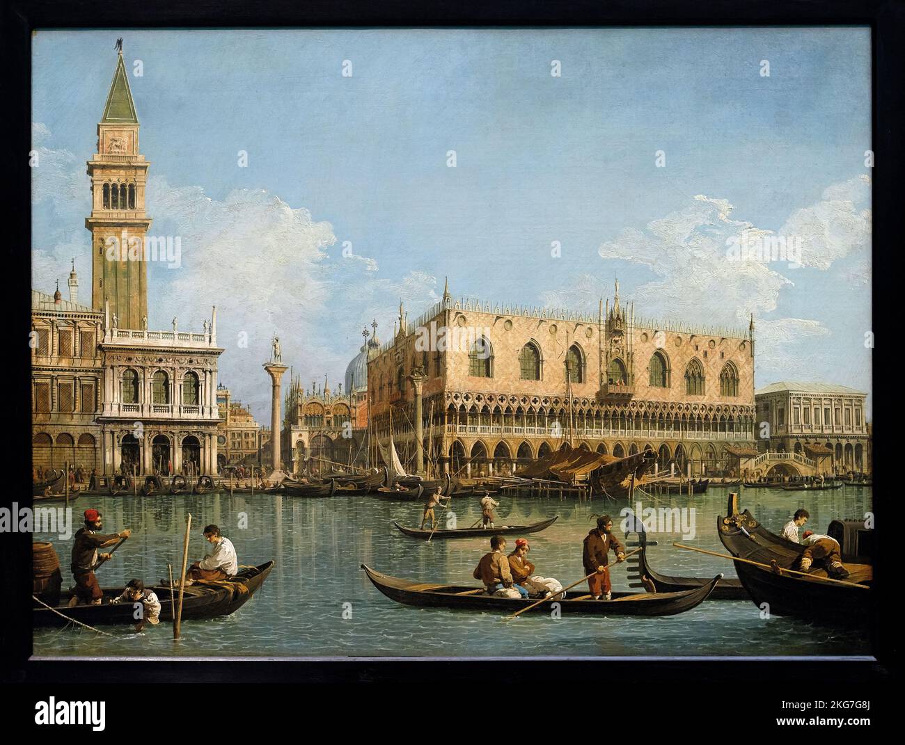 Veduta del bacino di San Marco dalla Punta della Dogana - olio su tela ...