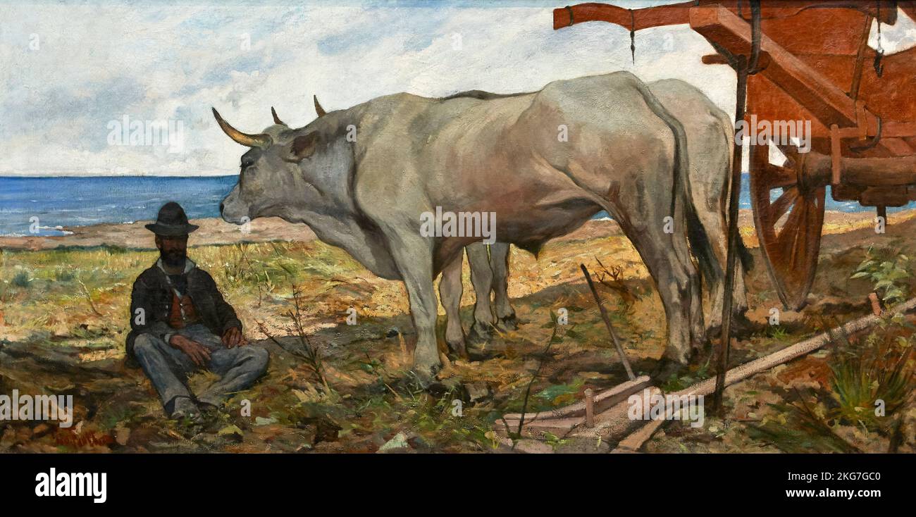 Il riposo ( Carro rosso ) - olio su tela - Giovanni Fattori - 1887 ...