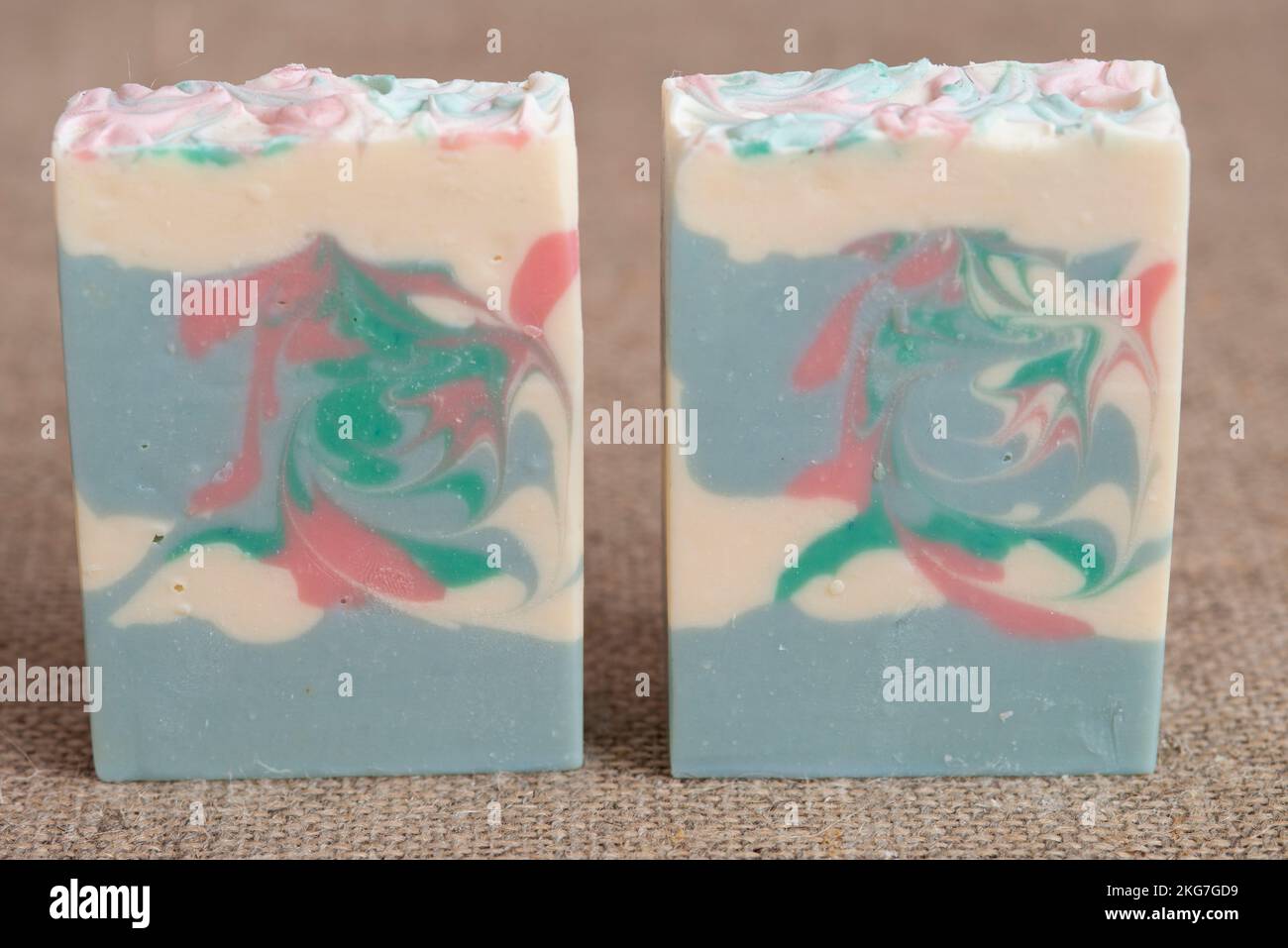 Handmade Soap closeup. Natural Soap making. Soap bars closeup. Spa ...