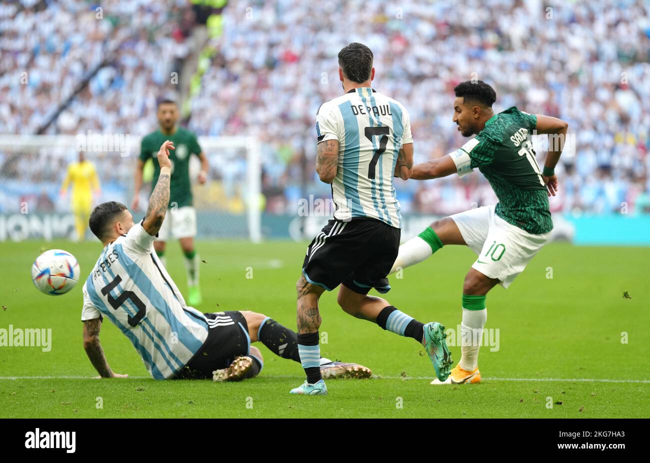 Saudi Arabia's Salem Al-Dawsari scores their side's second goal of the ...
