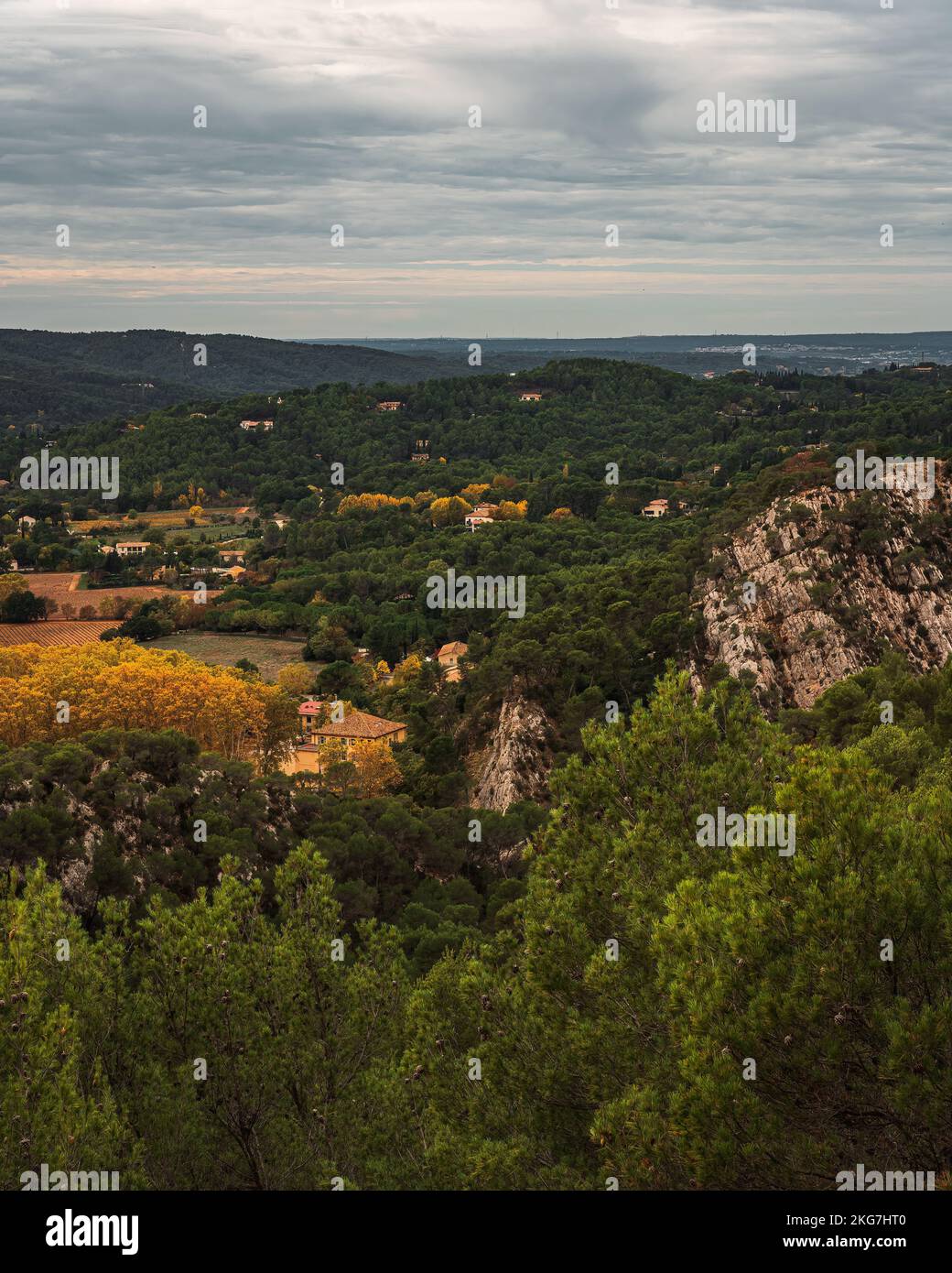 A vertical view of forested mountains Stock Photo - Alamy