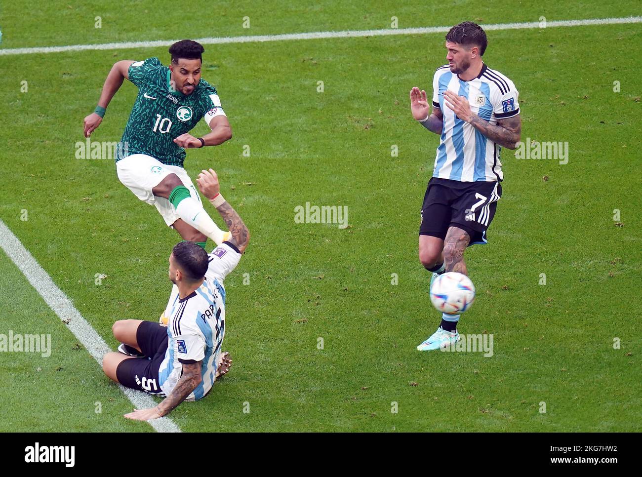 Saudi Arabia's Salem Al-Dawsari scores their side's second goal of the ...
