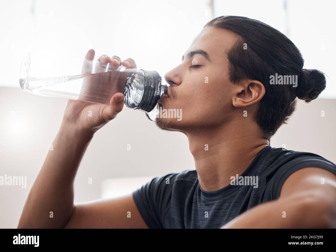 Tired Guy Drinking Water