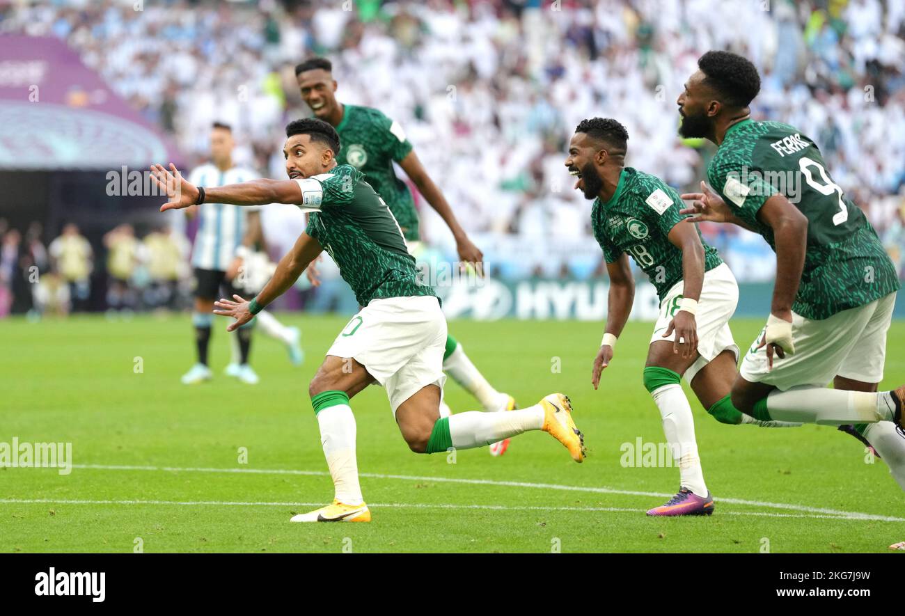 Saudi Arabia's Salem Al-Dawsari celebrates scoring their side's second ...