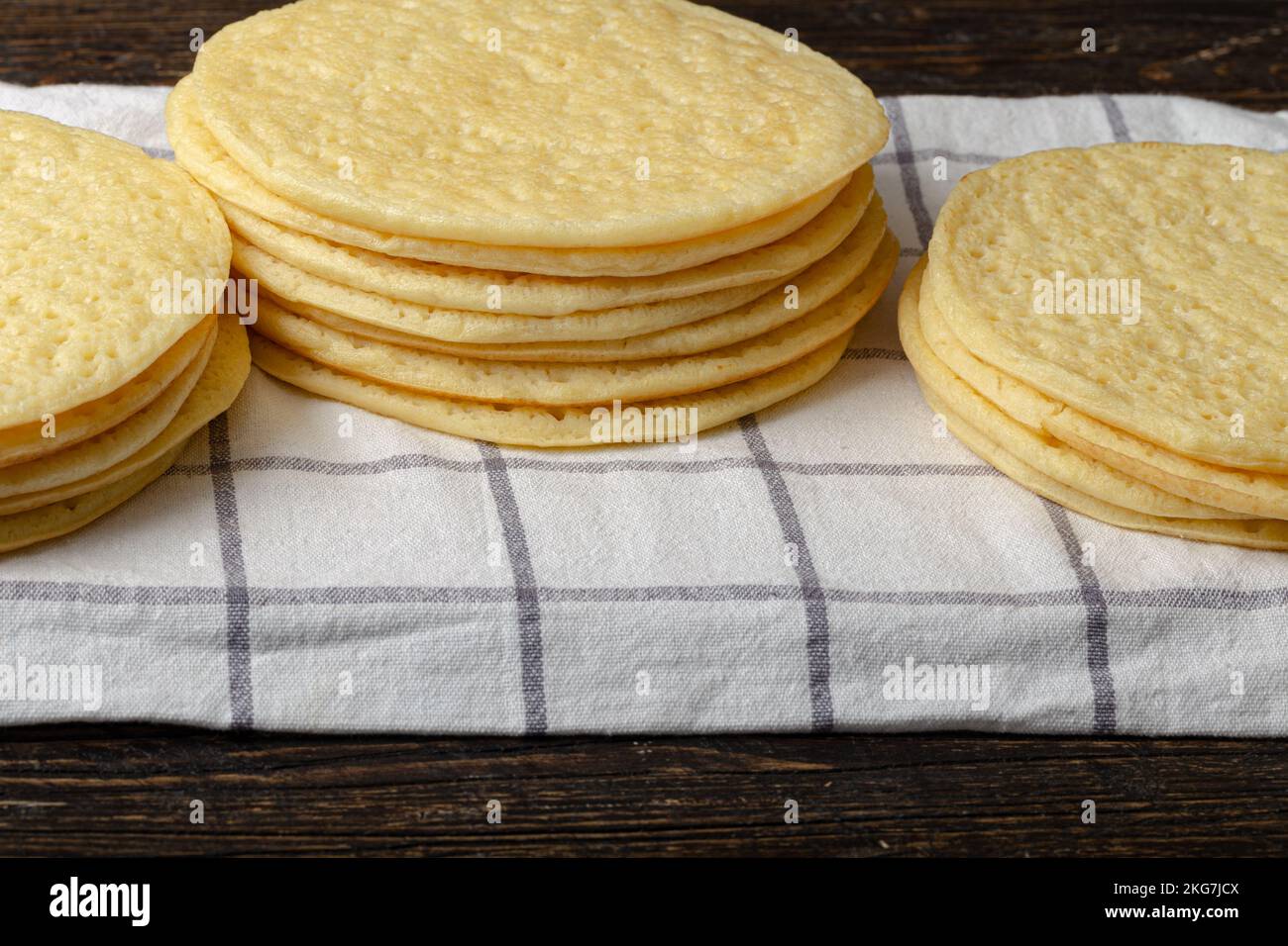 stacks of Moroccan beghrir pancakes Stock Photo - Alamy