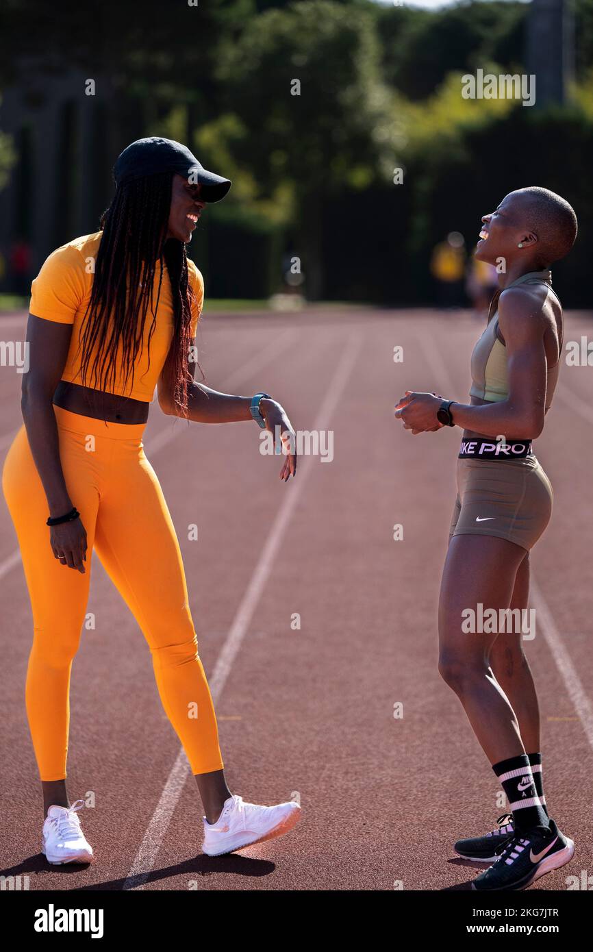 Belgian athlete Anne Zagre and Belgian athlete Cynthia Mbongo Bolingo ...