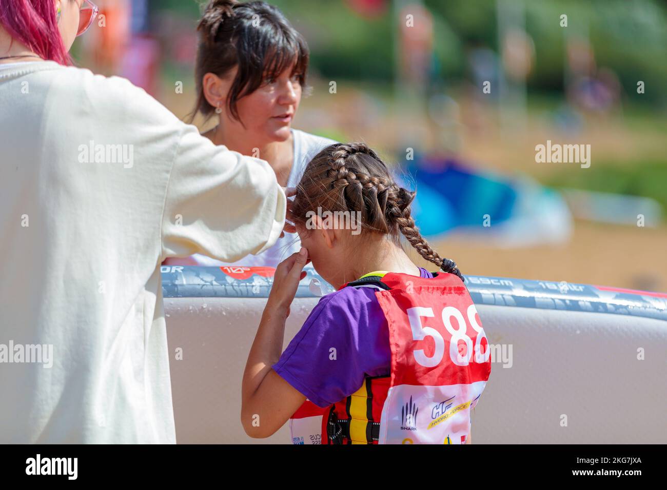 The girl cries that she lost in the competition. Russia Zelenograd ...