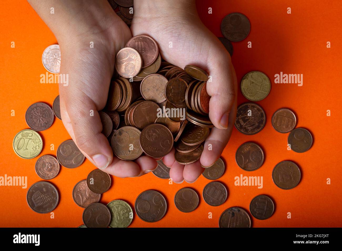 Hand businessman holding change hi-res stock photography and images - Alamy