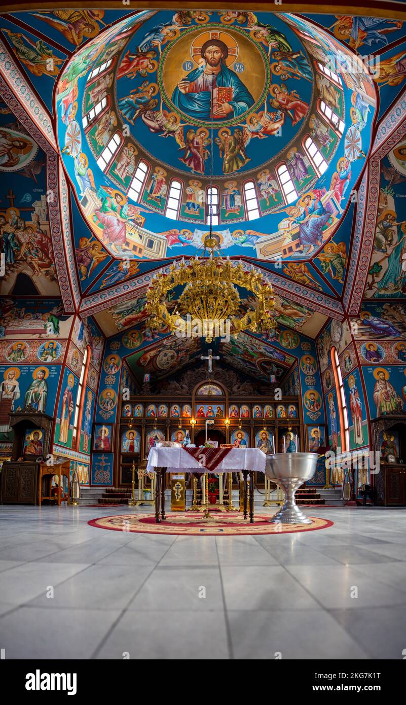 Etropole, Bulgaria, 2022: Interior of the Holy Trinity monastery ...