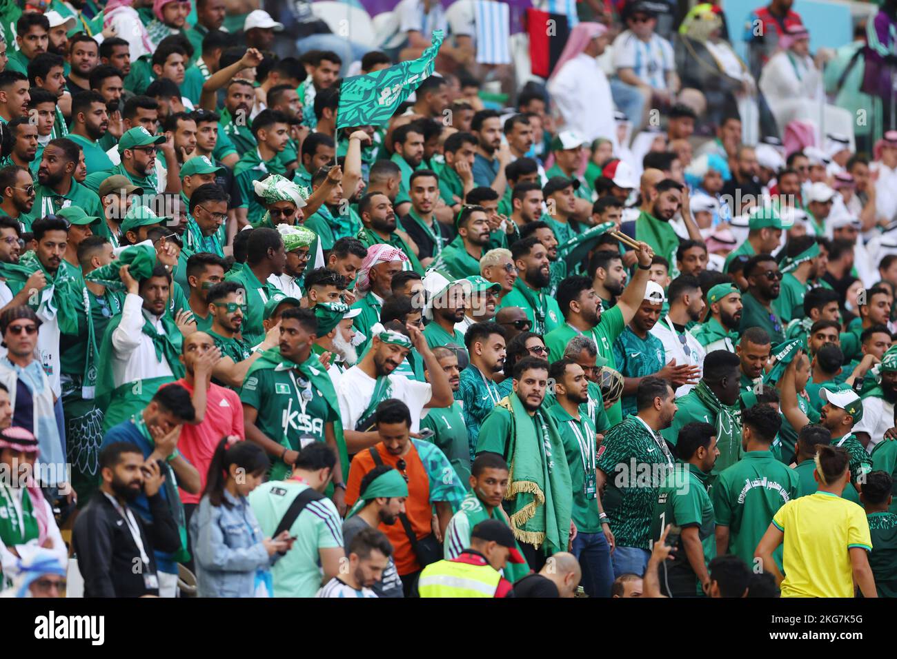 Lusail, Qatar. 22nd Nov, 2022. Saudi Arabia fans (KSA) Football/Soccer ...