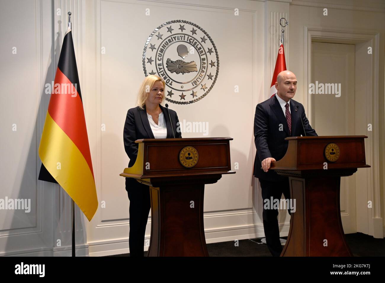 Ankara, Turkey. 22nd Nov, 2022. Federal Interior Minister Nancy Faeser ...