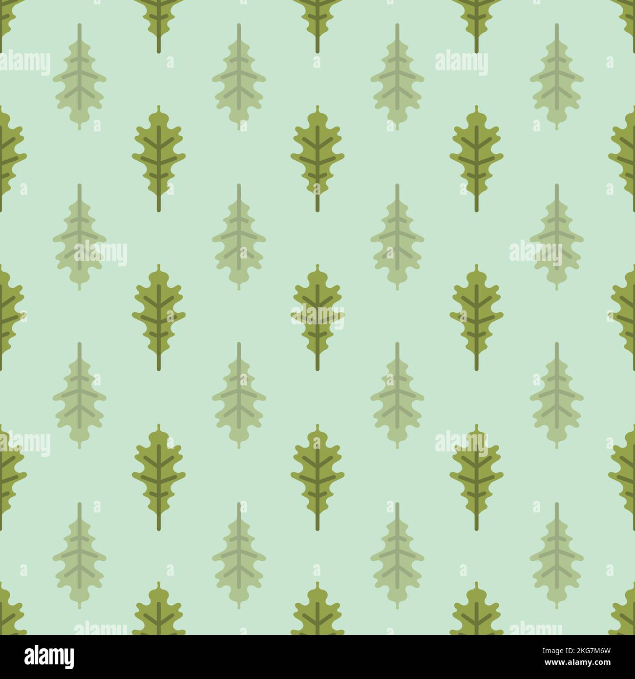 Vector Green Oak leaves repeat pattern background design Stock Vector ...