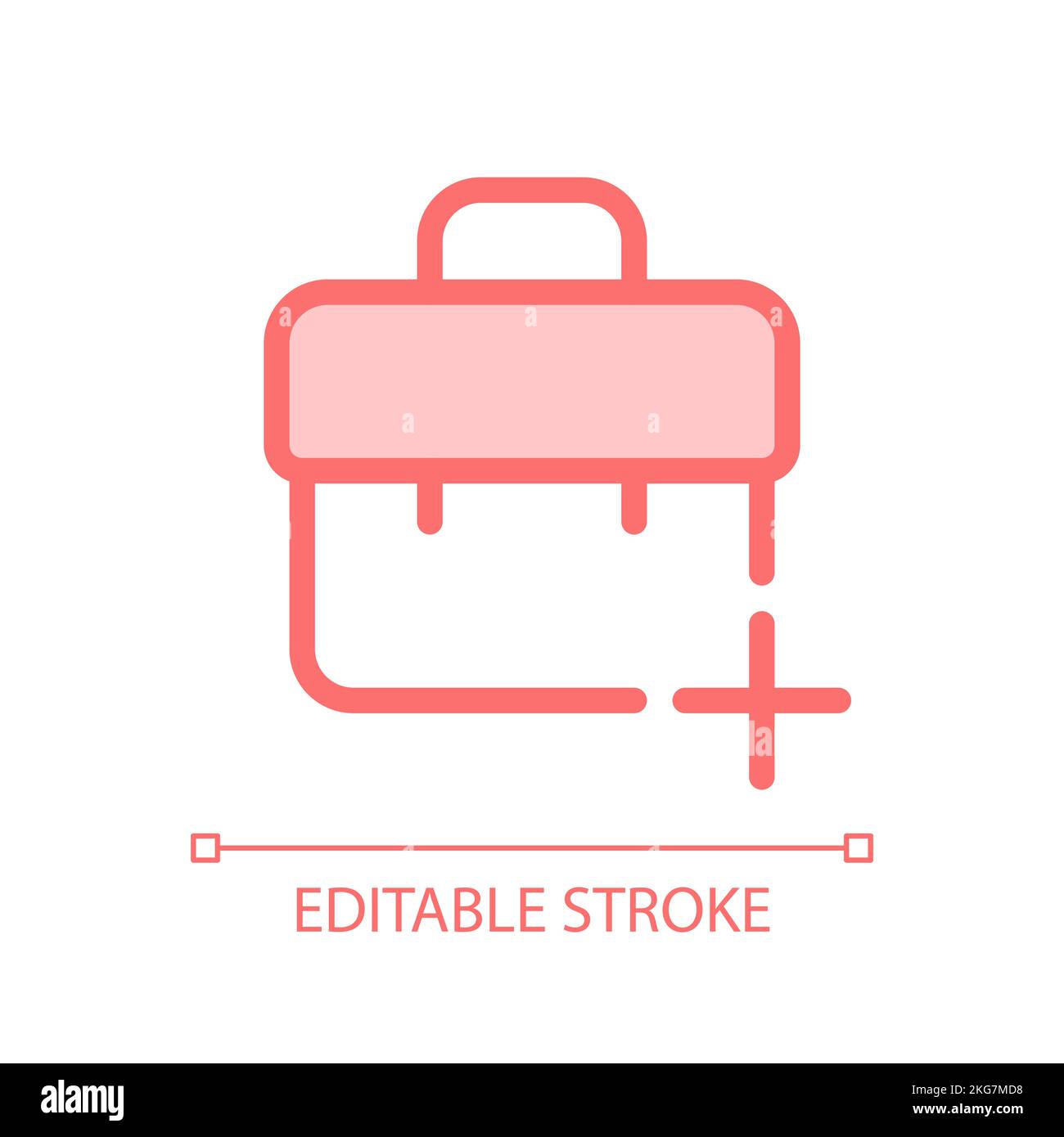 Briefcase with plus pixel perfect glassmorphism ui icon Stock Vector ...