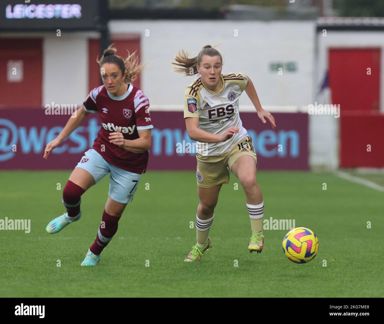 DAGENHAM ENGLAND - NOVEMBER 20 :L-R Carrie Jones of Leicester City ...