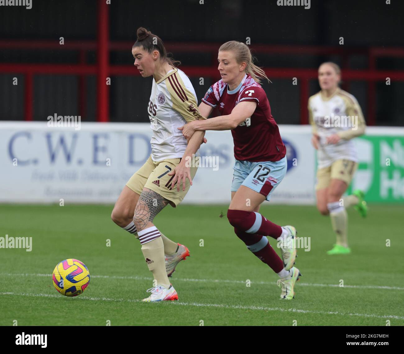 DAGENHAM ENGLAND - NOVEMBER 20 : L-R Natasha Flint of Leicester City ...