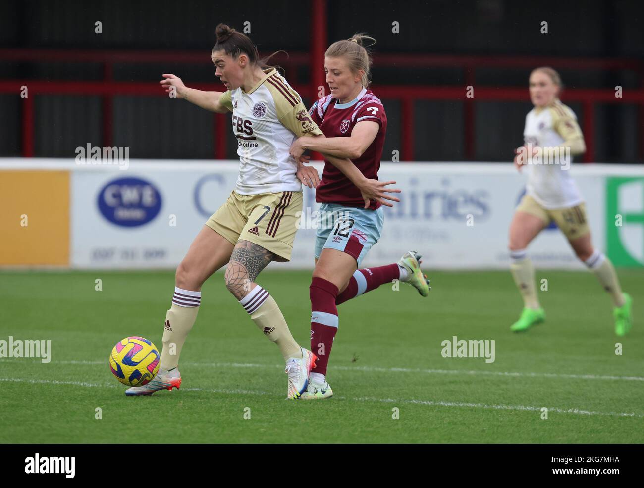 DAGENHAM ENGLAND - NOVEMBER 20 : L-R Natasha Flint of Leicester City ...