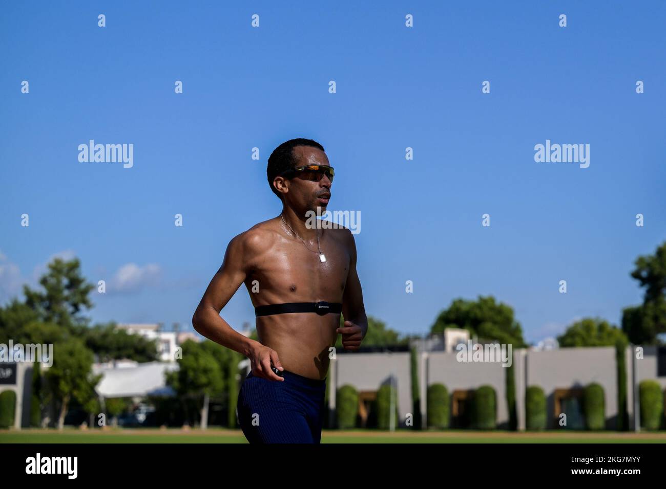 Athlete Ismael Debjani pictured in action during a training camp ...
