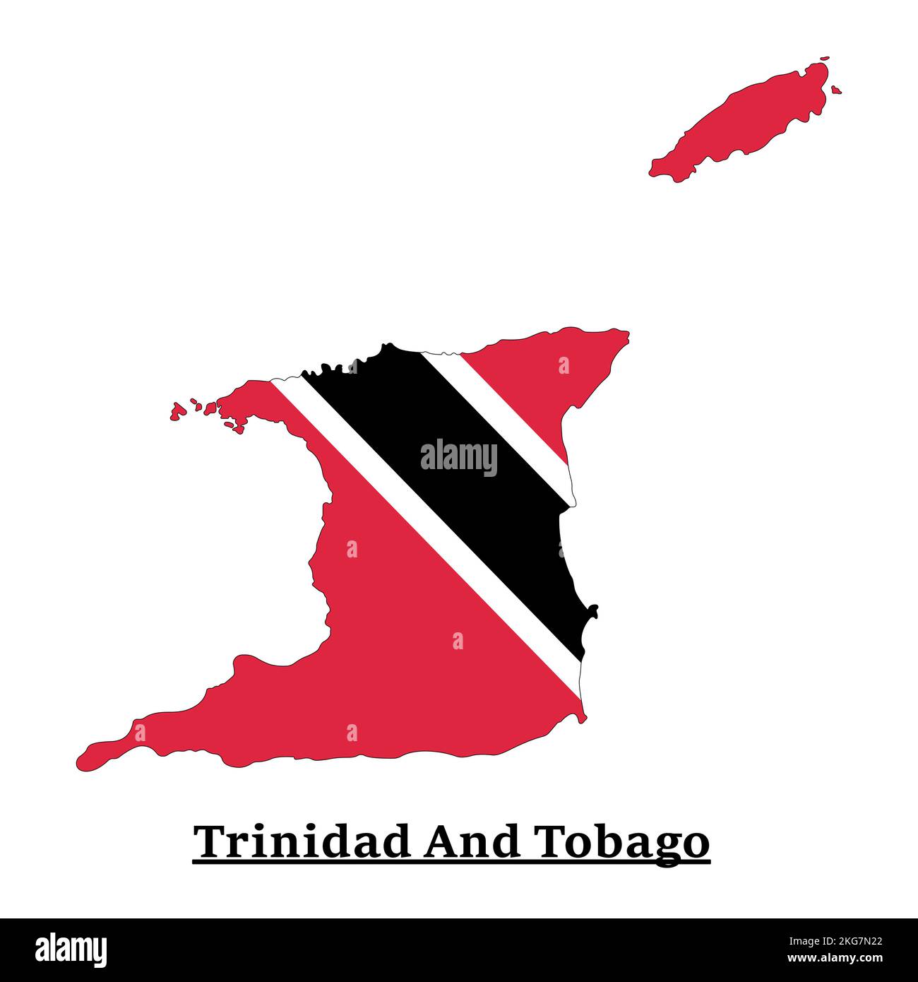 A vector illustration of the Trinidad and Tobago map flag Stock Vector ...