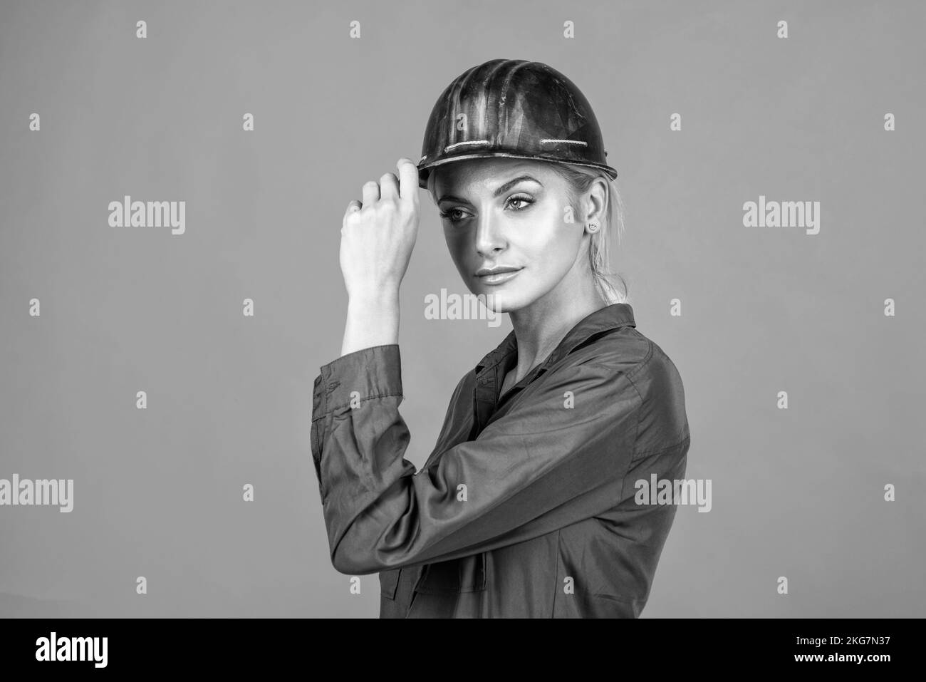 welcome. building and construction. lady architect worker. engineer on ...