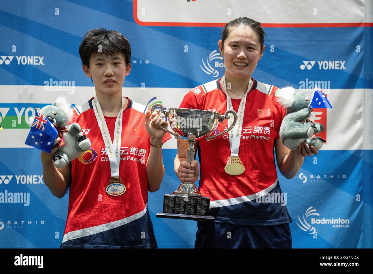 SYDNEY, AUSTRALIA - NOVEMBER 20: Zhang Shu Xian and Zheng Yu of China ...