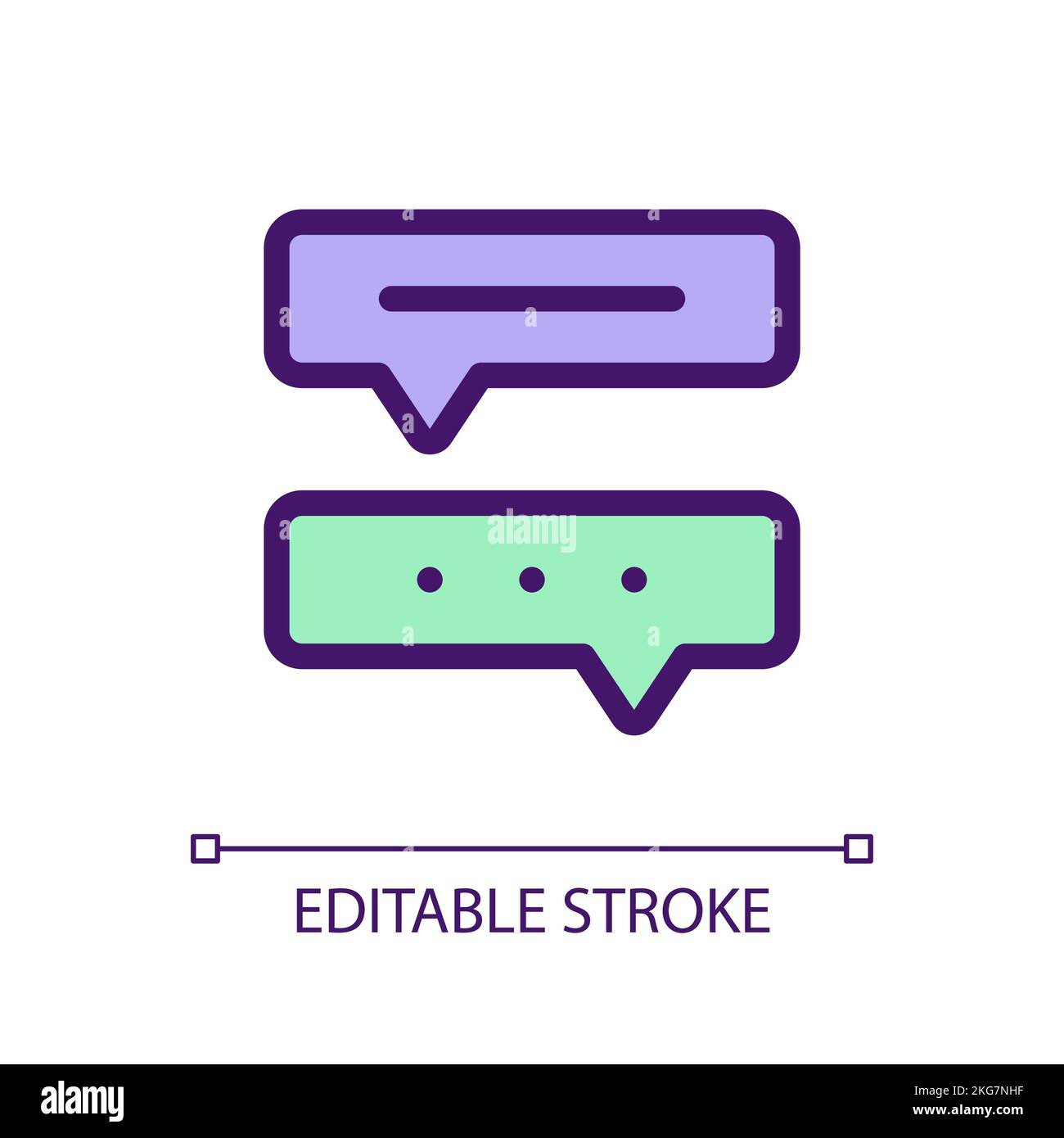 Communication with chat bot pixel perfect RGB color ui icon Stock ...