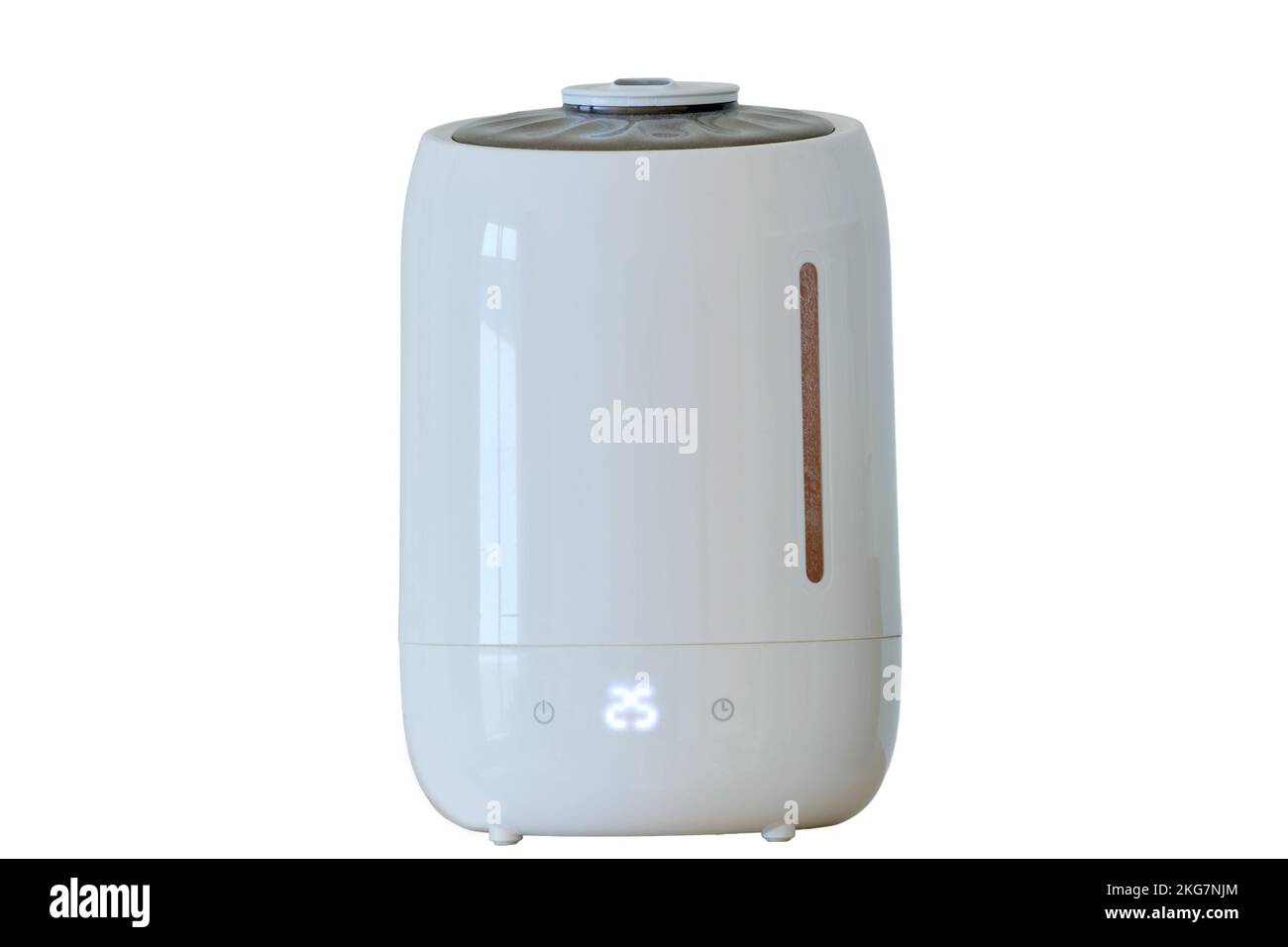 Humidifier in the home living room next to the houseplant, isolated on ...