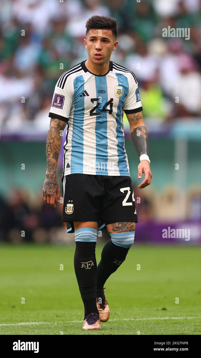 Doha, Qatar. 22nd Nov, 2022. Enzo Fernandez of Argentina during the ...