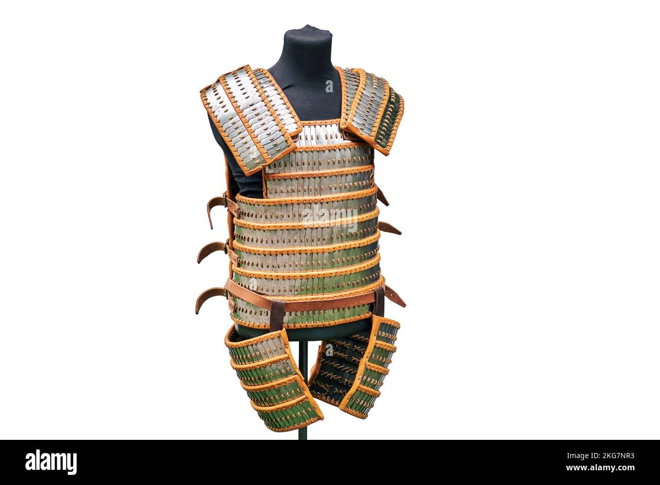 Medieval vintage armor and retro warrior chain mail, isolated on a ...