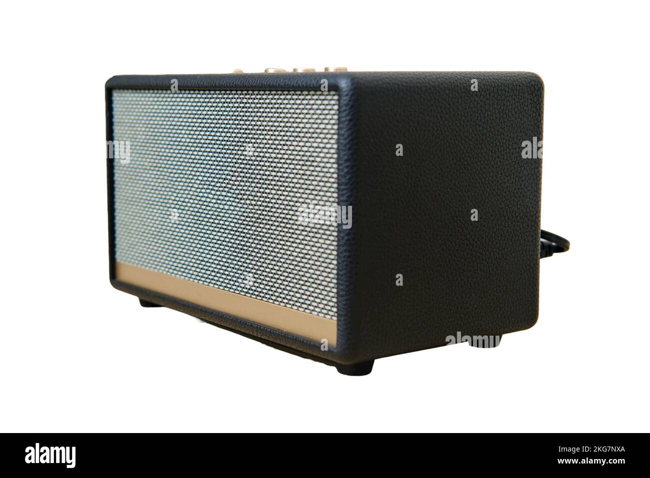 Acoustic music speaker in retro style, isolated on a white background ...