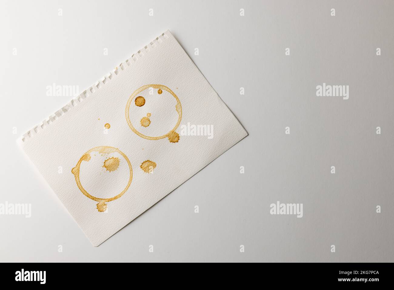 White stained memo note with copy space on white background Stock Photo ...