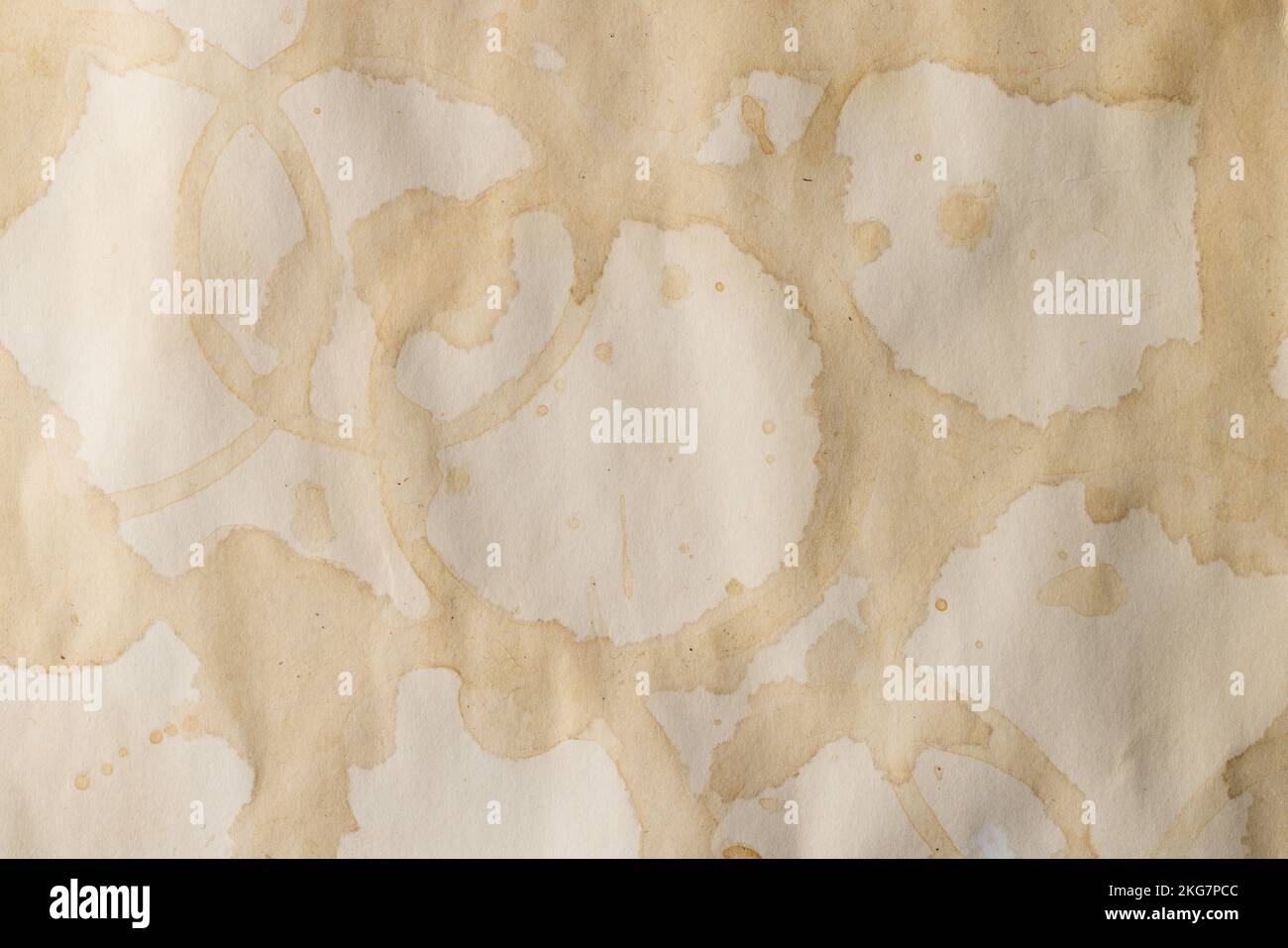 White stained piece of paper with copy space on white background Stock ...