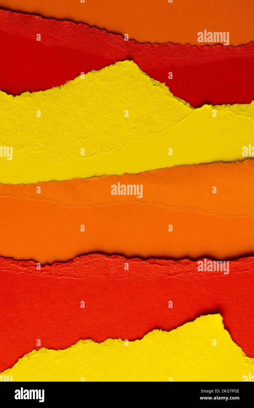 Ripped up pieces of coloured paper with copy space Stock Photo - Alamy