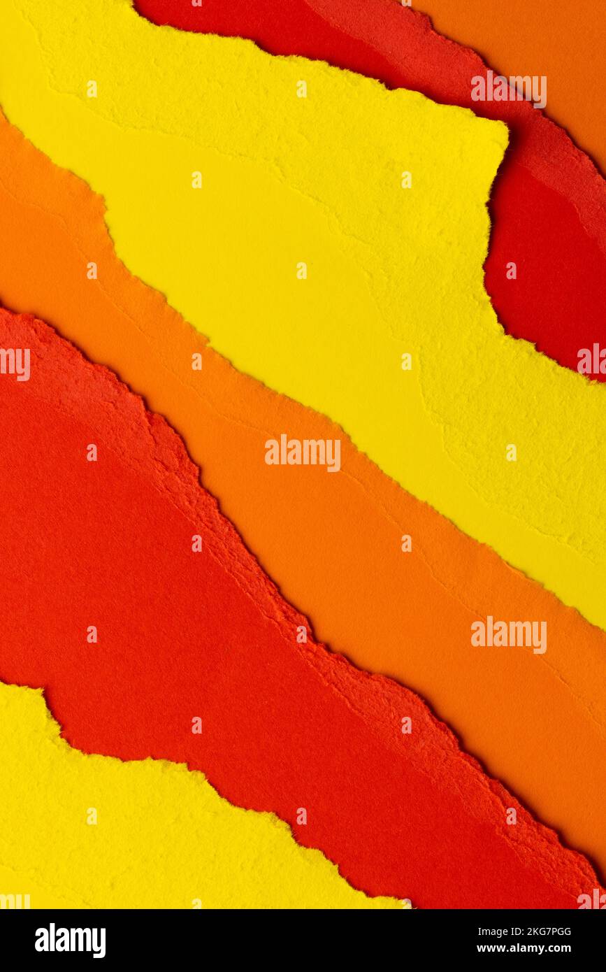Ripped up pieces of coloured paper with copy space Stock Photo - Alamy
