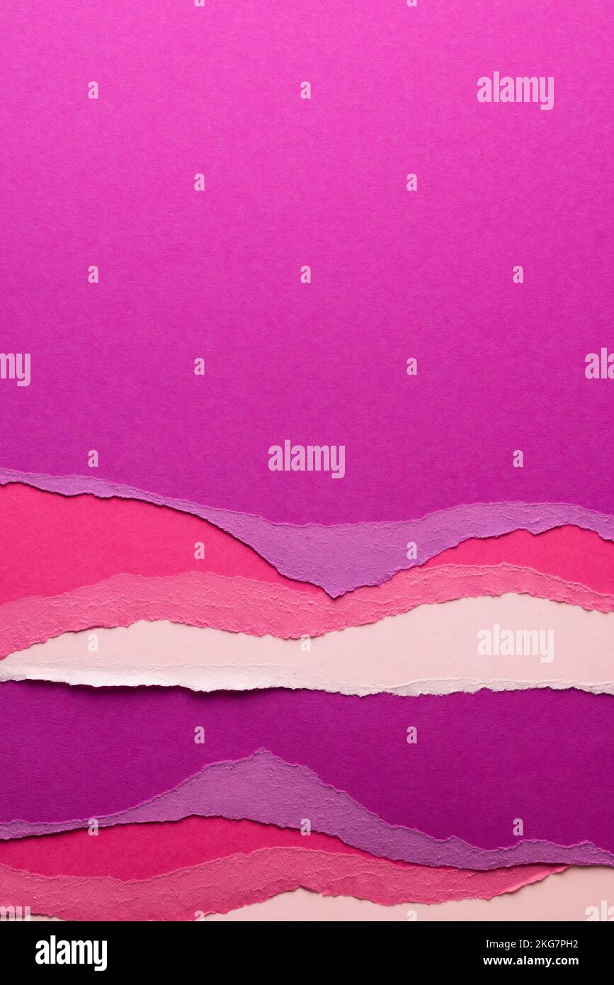 Ripped up pieces of coloured paper with copy space Stock Photo - Alamy