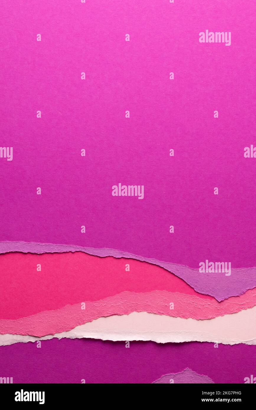 Ripped up pieces of coloured paper with copy space Stock Photo - Alamy