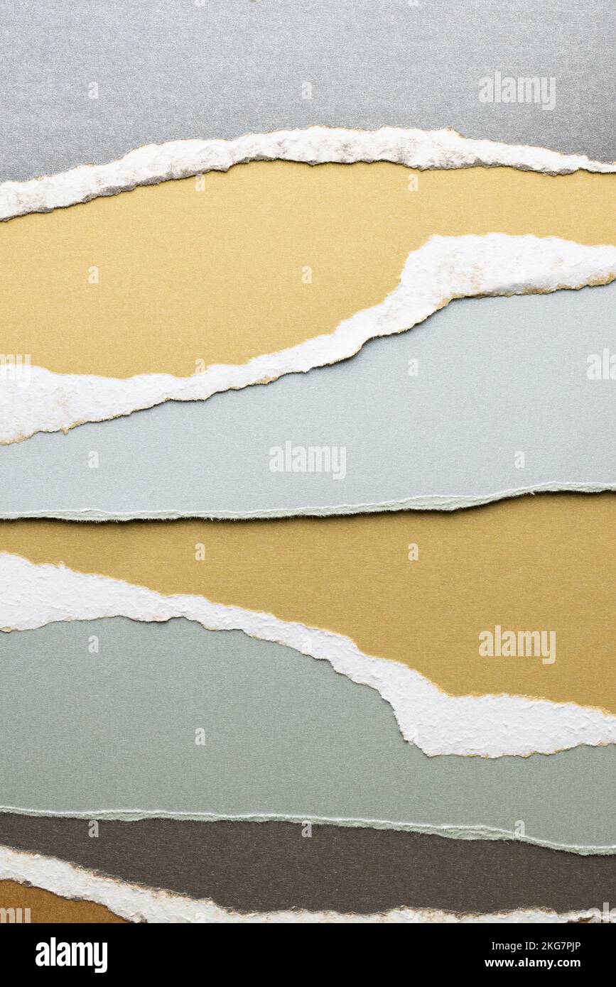 Ripped up pieces of coloured paper with copy space Stock Photo - Alamy