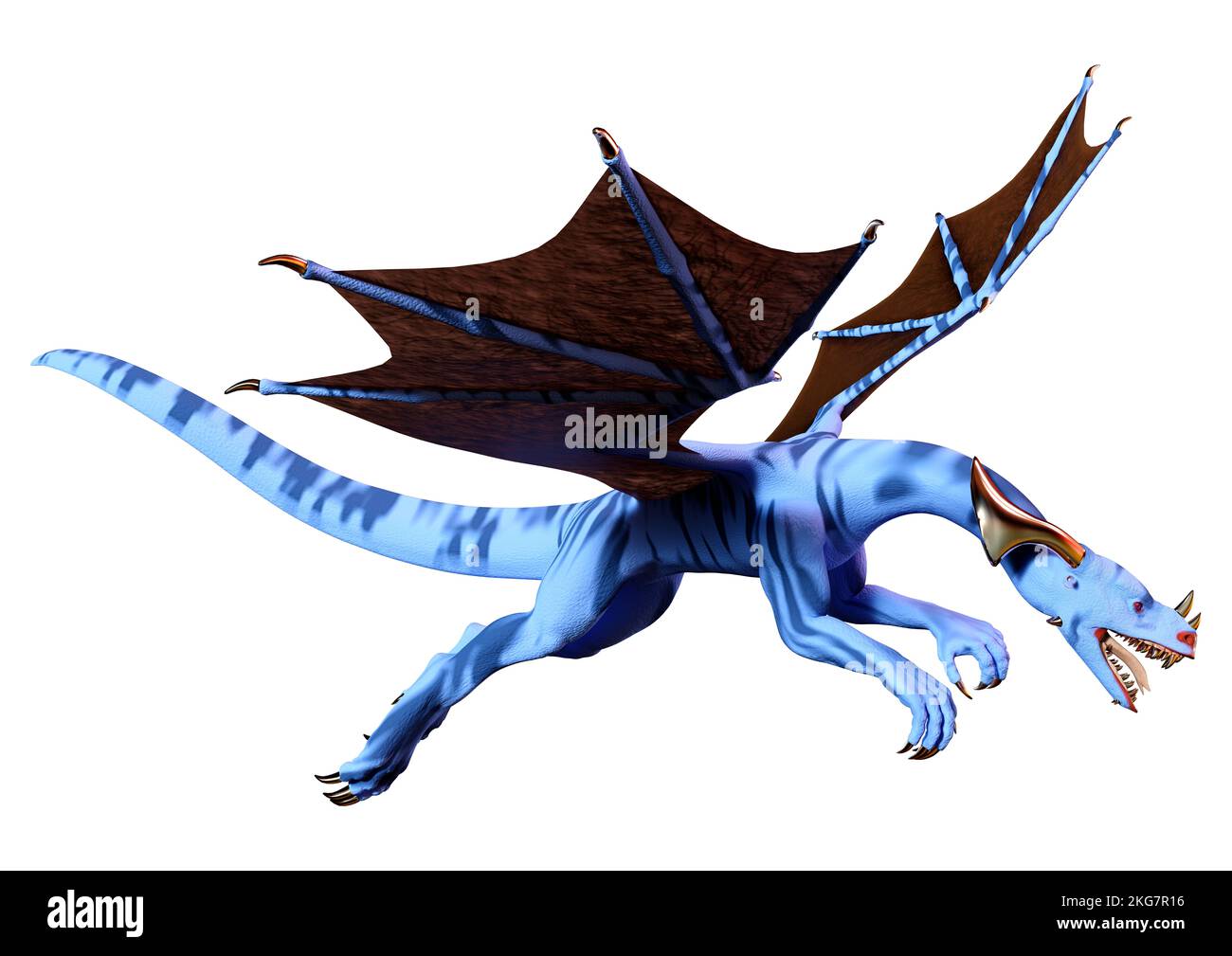 3D rendering of a fantasy dragon isolated on white background Stock ...