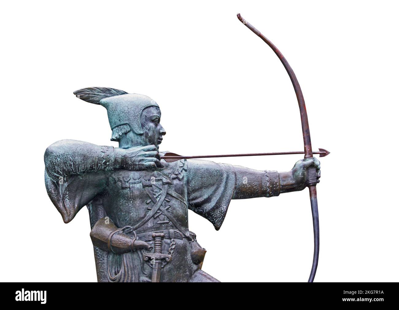 The Statue of the Medieval Outlaw Robin Hood Stock Photo - Alamy