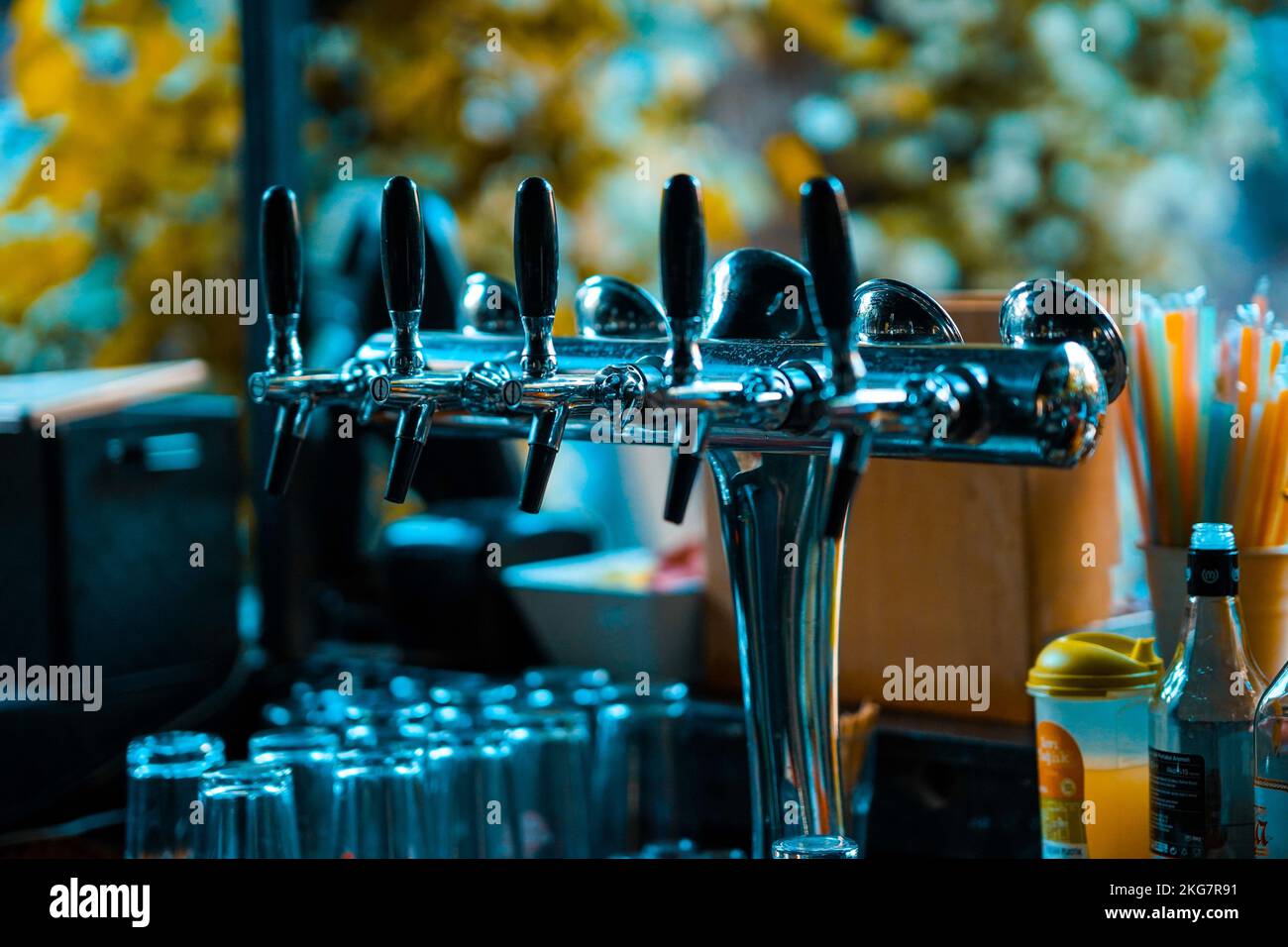 Beer tap at the bar Stock Photo - Alamy