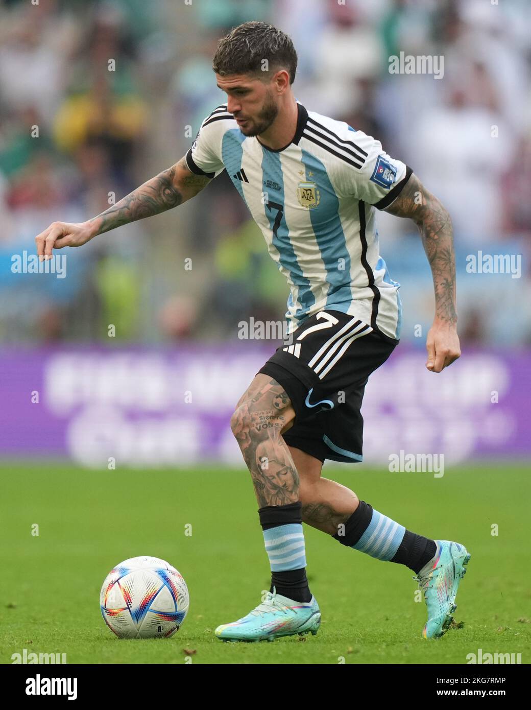 Rodrigo de Paul of Argentina during the Qatar 2022 World Cup match ...