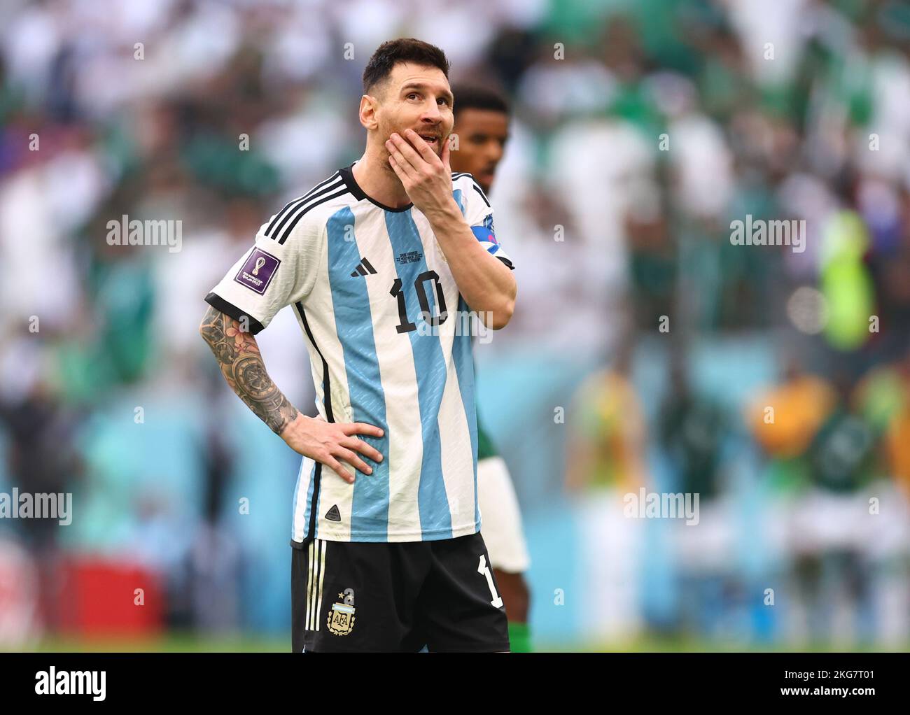 Doha, Qatar. 22nd Nov, 2022. Disappointed Lionel Messi of Argentina ...
